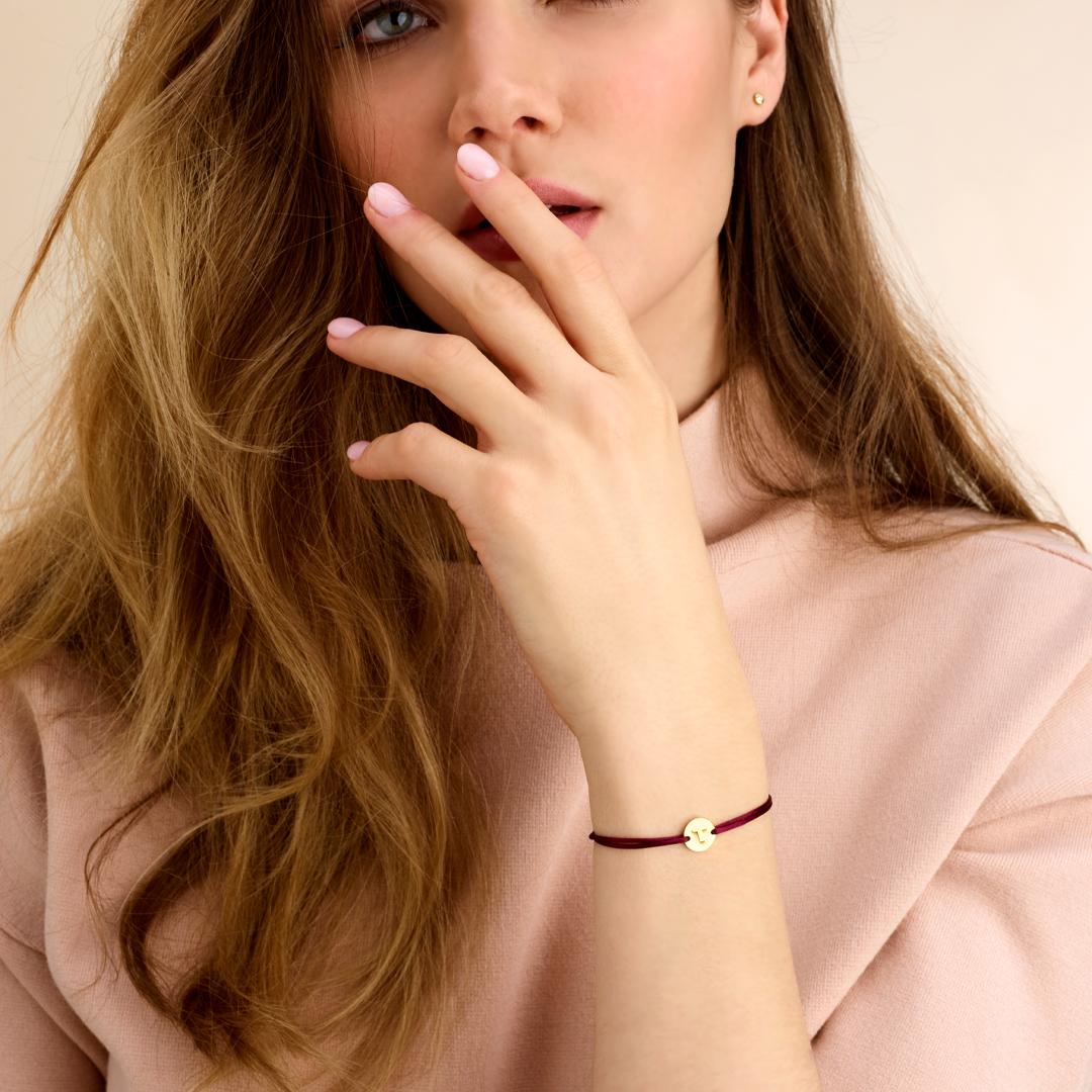 Minitials Disc Signature Satijn Armband - Minitials