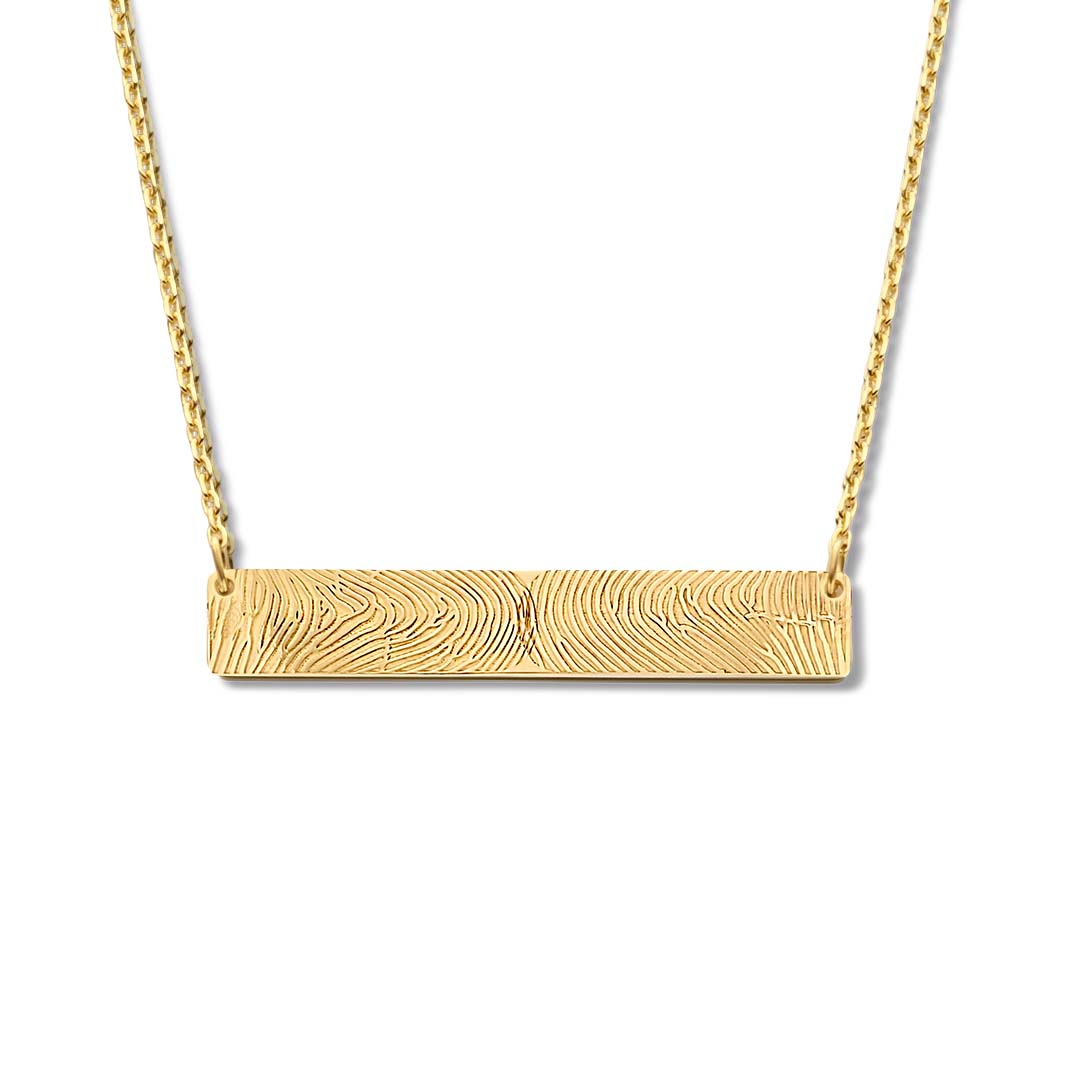 Minitials Fingerprint Sparkle Snake Necklace - Minitials