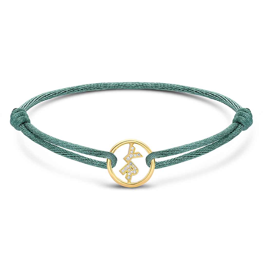 Minitials Two Pavé Round Satin Bracelet - Minitials
