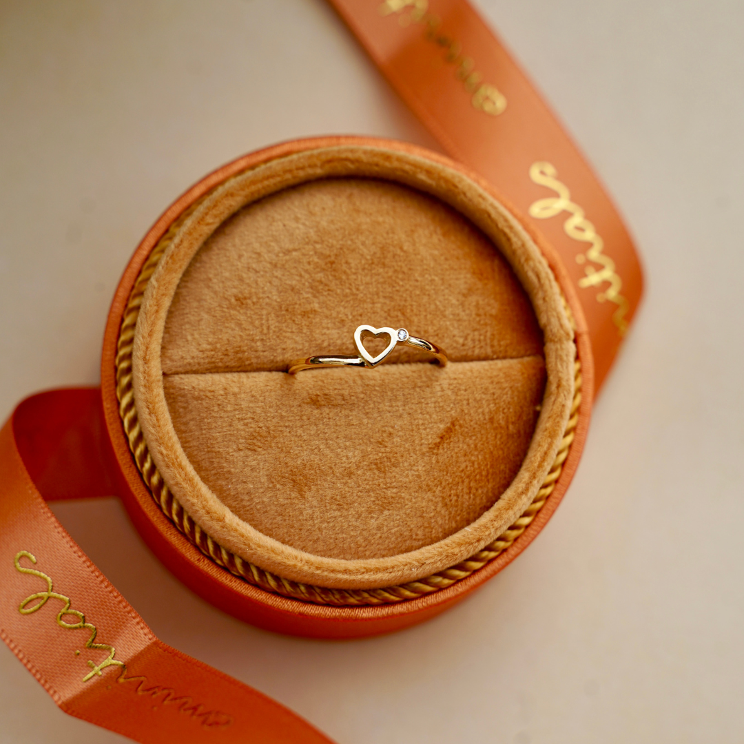 Entangle blend ring Open Heart yellow gold size 59 - Minitials